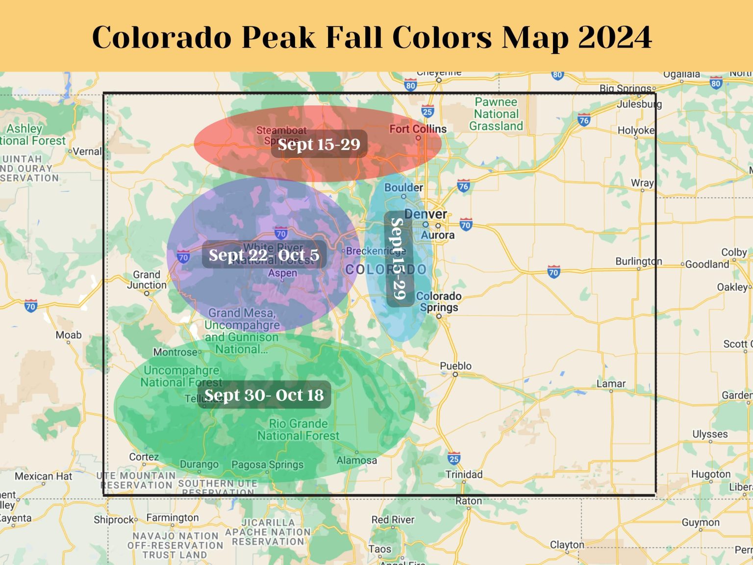 When and Where to See Peak Colorado Fall Colors 2024 + MAP